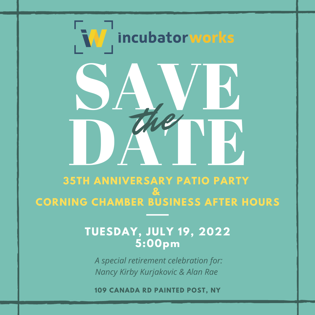 SAVE THE DATE For Our 35th Anniversary Patio Party IncubatorWorks